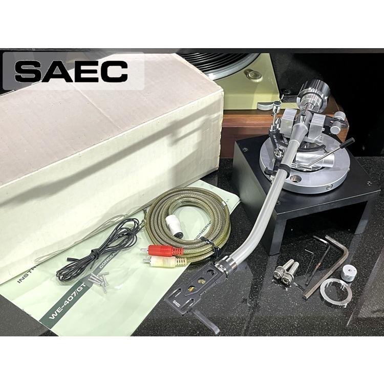 トーンアーム SAEC WE-407/GT 純正シェル/サブリング/ケーブル/元箱等付属品フルセット リフターオイル補充済み Audio ...