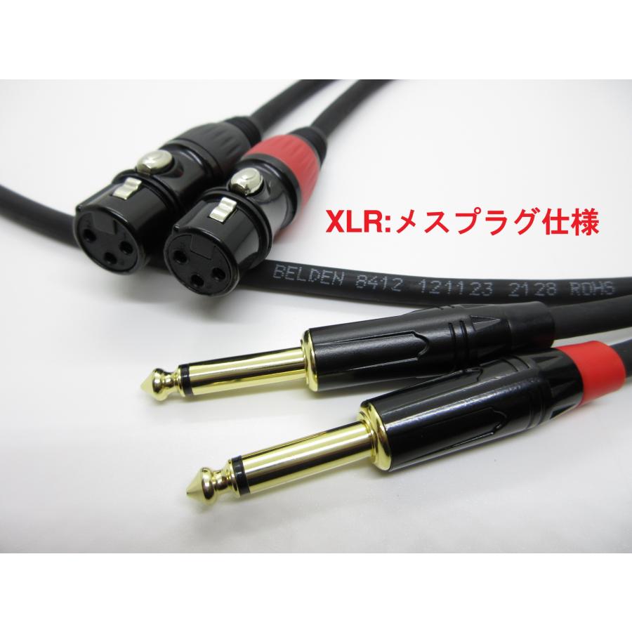 XLR-TSフォンケーブル 2本1セット | ケーブル：BELDEN ベルデン 8412 プラグ：generic 黒 (長さ選択可0.5m~10m)(XLR:オス/メス選択可) : AUDIO ...