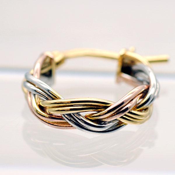 UNOAERRE ウノアエレ【UNOAERRE】K18スリーカラーゴールド フープピアス 30160#2688 : ジュエリーAUGUST MOON - 通販 - Yahoo!ショッピング