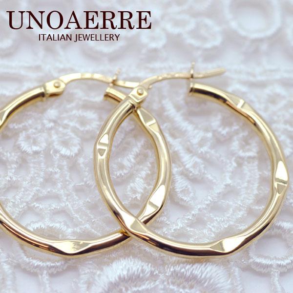 UNOAERRE ウノアエレ【UNOAERRE】K18イエローゴールド フープピアス 30122#2697 : ジュエリーAUGUST MOON - 通販 - Yahoo!ショッピング