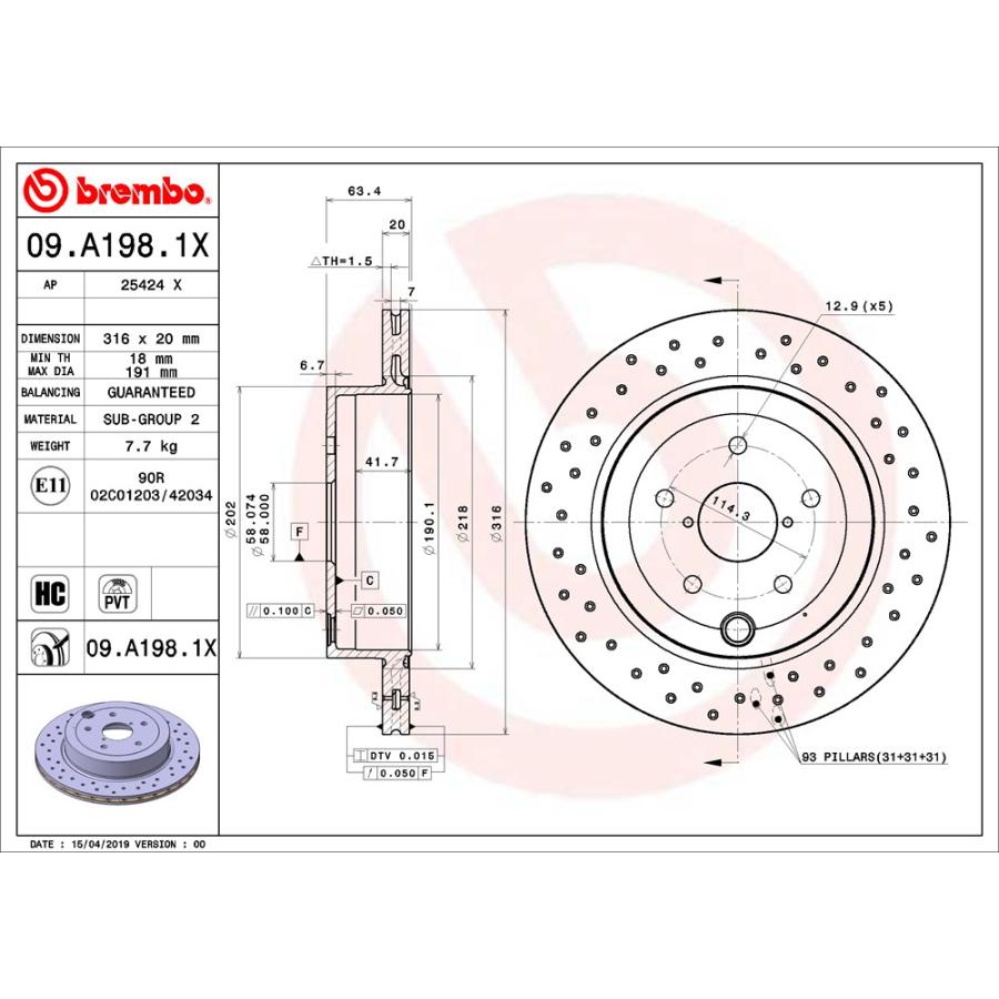 brembo ブレンボ エクストラブレーキローター 1台分セット WRX STI VAB H26.8〜H29.6 フロント:4POT : オートクラフト - 通販 - Yahoo!ショッピング