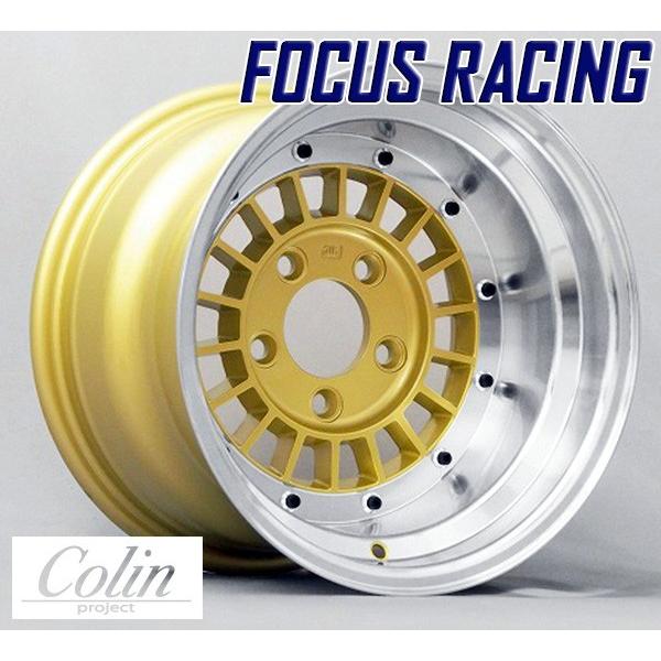 [COLIN PROJECT] 旧車ホイール 1本 フォーカスレーシング スポーク GOLD 14×8.0J 5H PCD114.3 -13 ...