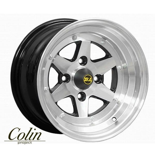[COLIN PROJECT] 旧車ホイール 1本 ロンシャン XR4 ブラックポリッシュ 14×8.0J 4H PCD100 +-0 ...