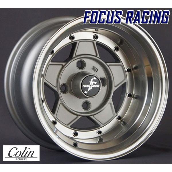 [COLIN PROJECT] 旧車ホイール 1本 フォーカスレーシング ファイブ シルバー 14×8.0J 4H PCD114.3 -13 ...