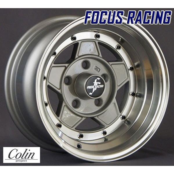[COLIN PROJECT] 旧車ホイール 1本 フォーカスレーシング ファイブ シルバー 14×9.0J 5H PCD114.3 -25 ...