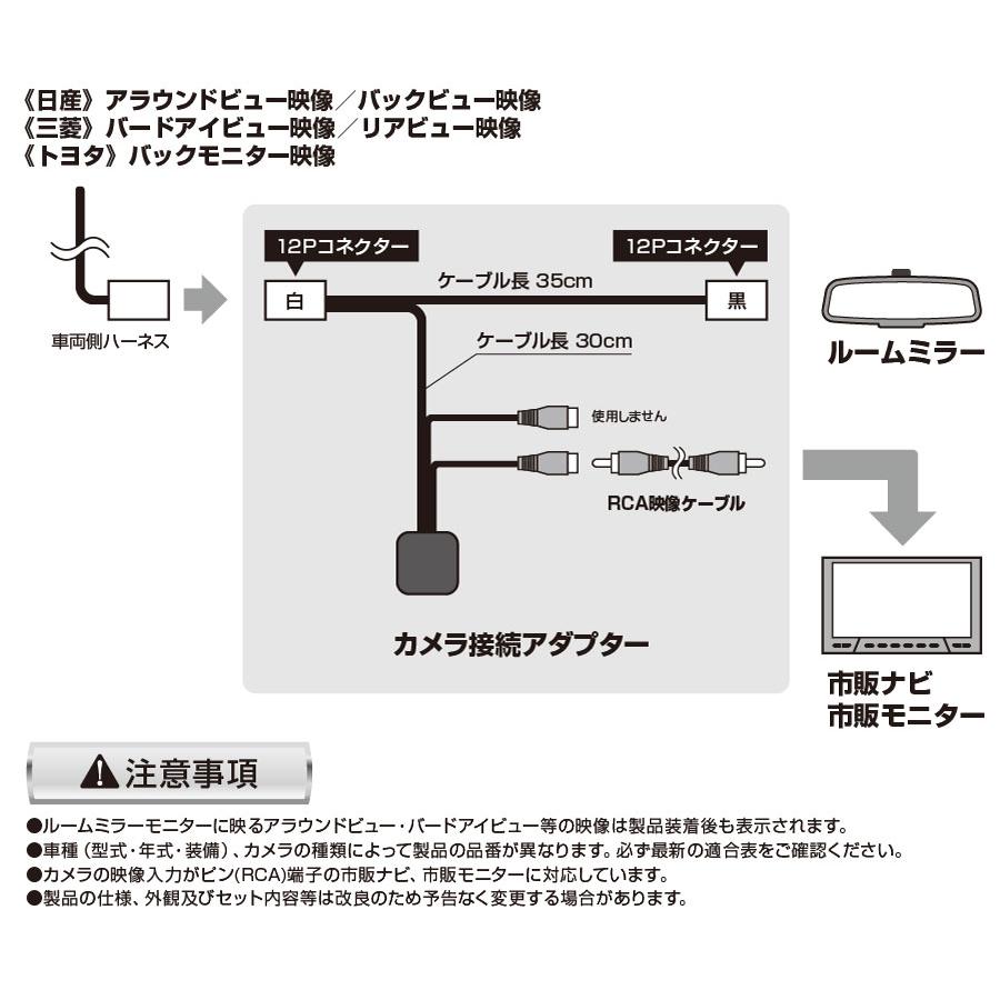 Data System データシステム カメラ接続アダプター デイズ B21W H25.6〜H31.3 ルームミラーモニター+アラウンドビューモニター FRSカメラ RCA042N : オート ...
