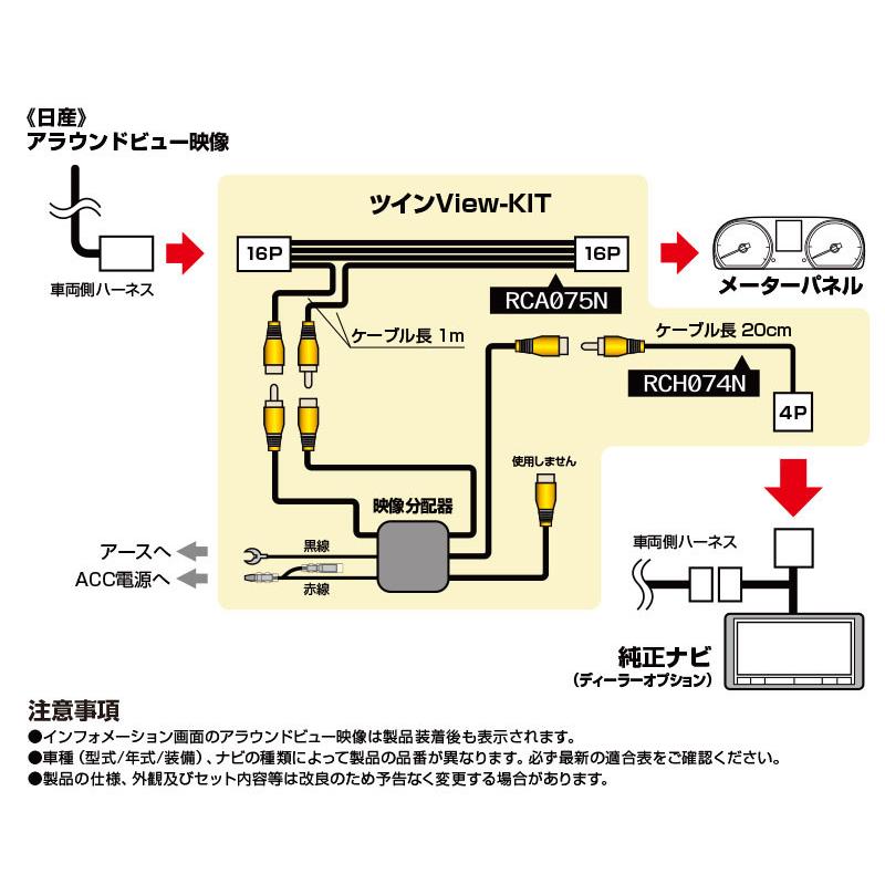 Data System（データシステム） ツインビューキット セレナ C27系 H28.9〜H30.8 RCH074N適合のナビ専用 AVM [MOD〔移動物検知〕機能付] FRSカメラ ...