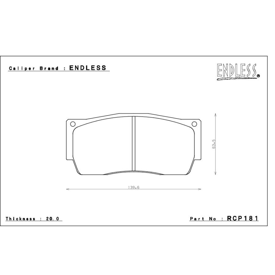ENDLESS エンドレスキャリパーキット 補修ブレーキパッド MX72プラス MONO6Sports ピストン:6 : オートクラフト ...