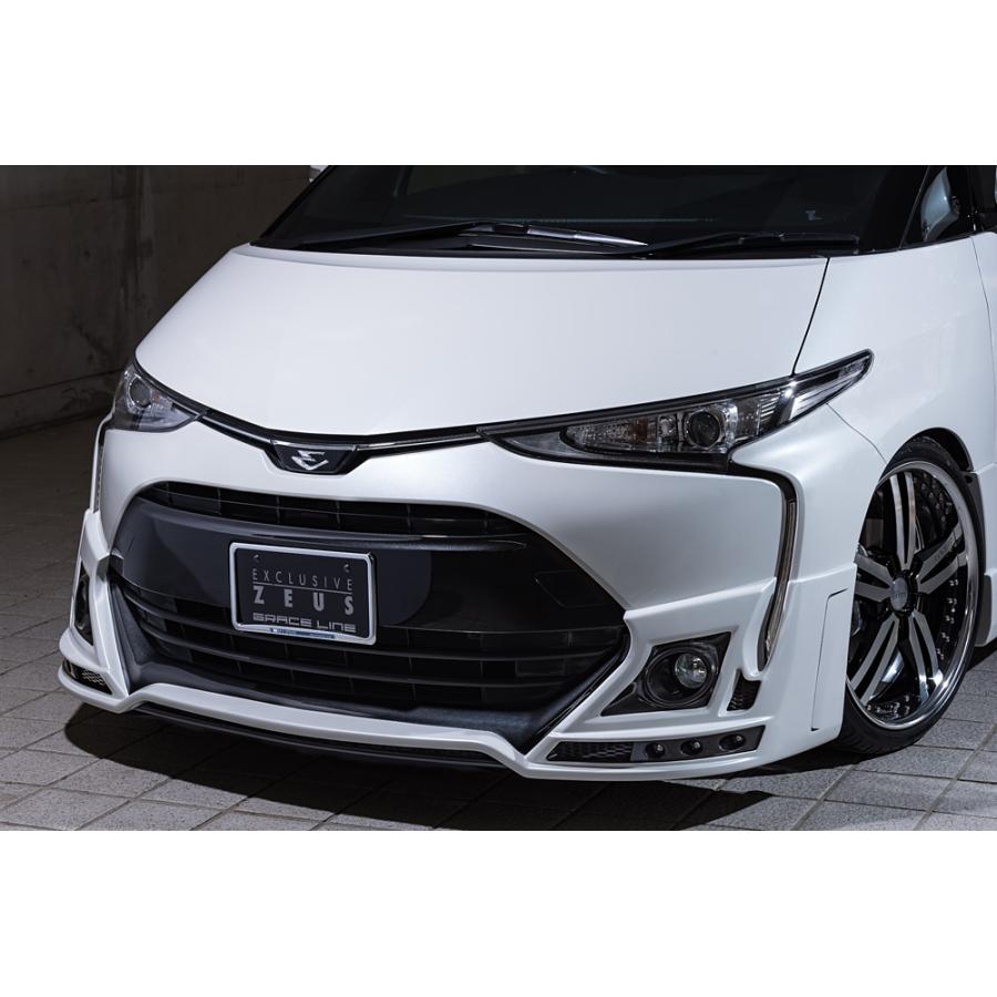 M'z SPEED フロントハーフスポイラー 未塗装 FRP エスティマハイブリッド AHR20W H28.6〜R1.11 アエラス グレース ...