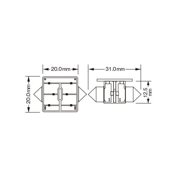 RACING GEAR RG レーシングギア CSP LEDバルブ T10×31 7900K クールホワイト ルームランプ(フロント)用 コペン LA400A R1.10〜 GRスポーツ ...