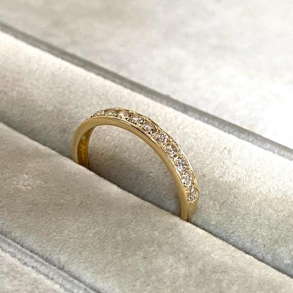 K18 ダイヤ リング 0.3ct ハーフエタニティ K18YG（18金イエローゴールド ）/pt900（プラチナ900） : JEREV - 通販 - Yahoo!ショッピング