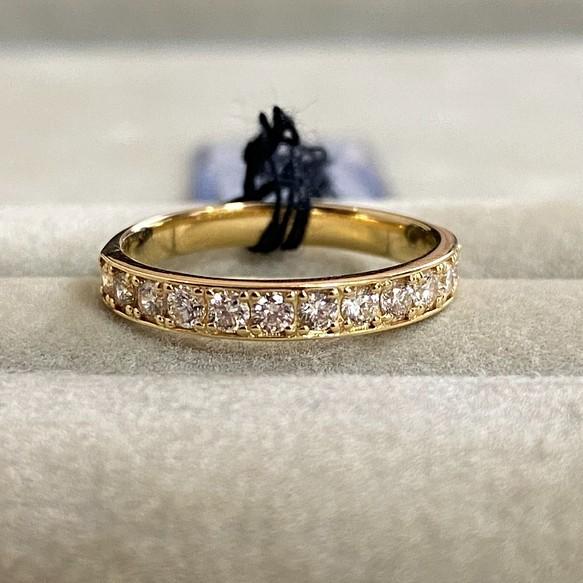 K18 ダイヤ リング 0.5ct ハーフエタニティ K18YG（18金イエローゴールド ）/pt900（プラチナ900） : JEREV - 通販 - Yahoo!ショッピング