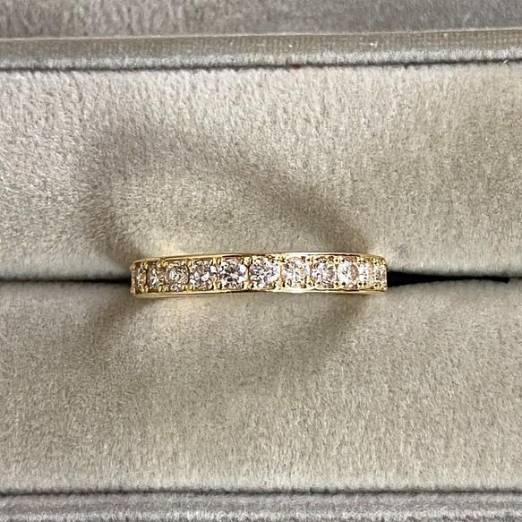 K18 ダイヤ リング 0.5ct ハーフエタニティ K18YG（18金イエローゴールド ）/pt900（プラチナ900） : JEREV - 通販 - Yahoo!ショッピング