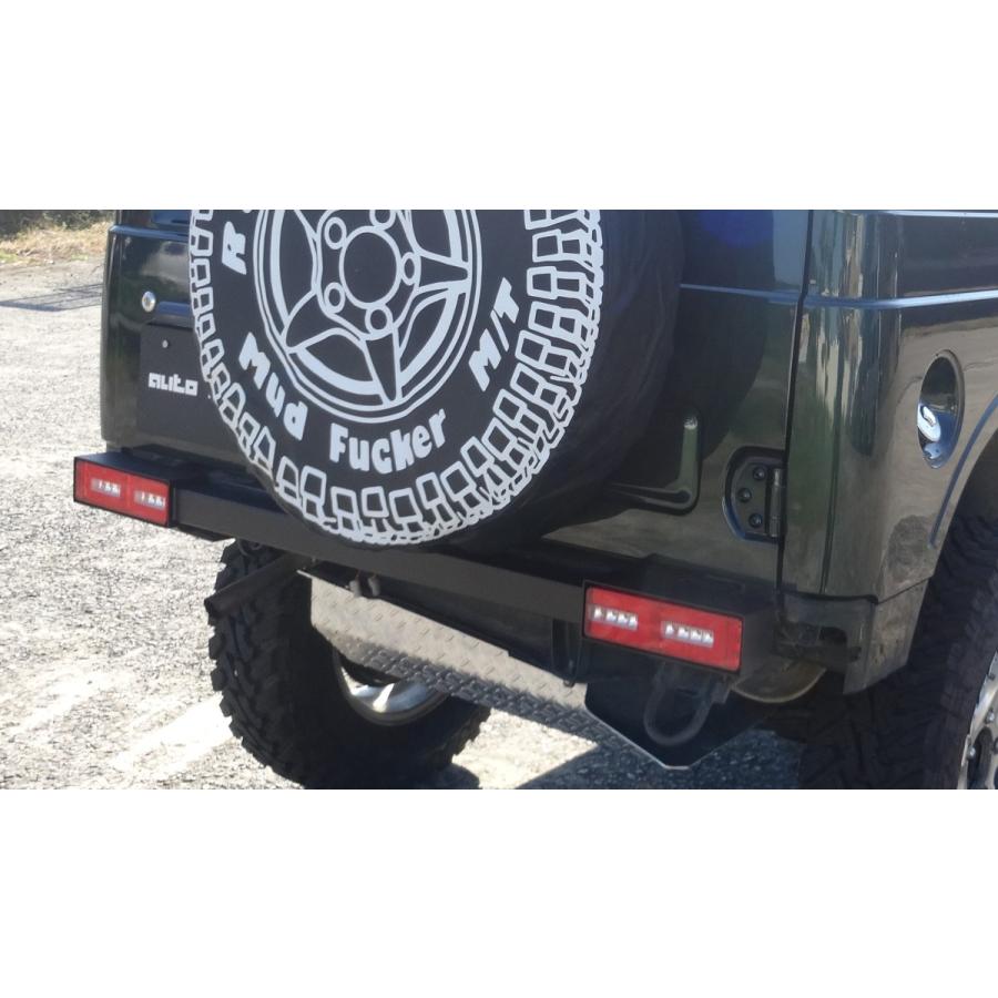 ストレート角パイプリアバンパー JA11 JA22 JA12 SJ30 JA71 ジムニー jimny マットブラック 仕上げ オートルビーズ autorubys :jariabannpa02 ...