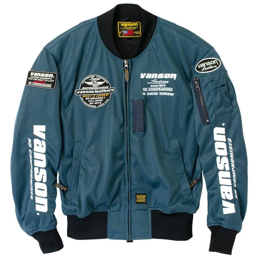 vanson(バンソン) メッシュMA-1ジャケット TVS2501S ネイビー/ホワイト Lサイズ : SP AUTO - 通販 - Yahoo!ショッピング