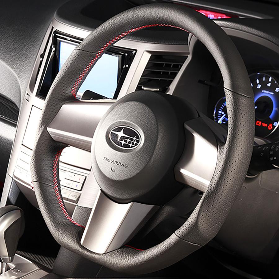 DAMD ダムド 前期専用ステアリング SS362ーDー1 黒革／赤ステッチ レガシィ（BM／BR） : オートバックスYahoo!ショッピング店 - 通販 - Yahoo!ショッピング