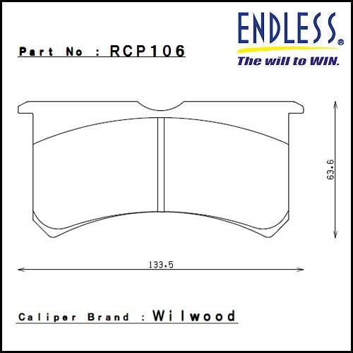 ENDLESS エンドレス ブレーキパッド Wilwood製キャリパー専用/TYPE-R/RCP106 : オートバックスYahoo!ショッピング店 - 通販 - Yahoo!ショッピング
