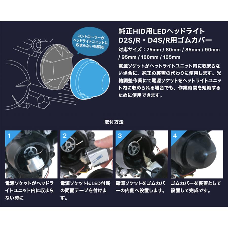 SPHERE LIGHT（スフィアライト） SPHERELIGHTスフィアライト純正HID用LEDヘッドライトゴムカバーSLDRUB7575mm : オートバックスYahoo!ショッピング店 ...