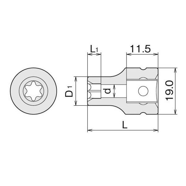 TONE トネ インパクト用トルクスソケット E8 3ATX-E08 : オートバックスYahoo!ショッピング店 - 通販 - Yahoo!ショッピング