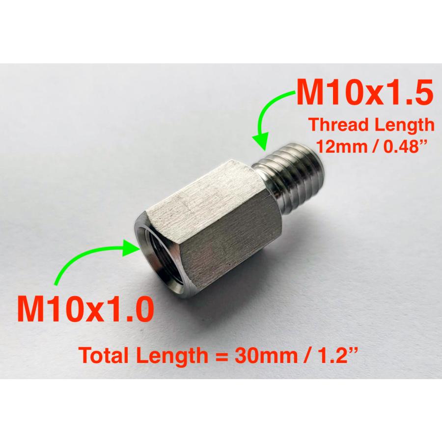 ステンレス製 オスM10P1.5-メスM10P1.0 ブレーキホースエンド 変換アダプター : AUTOBAHN88ヤフーショップ - 通販 - Yahoo!ショッピング