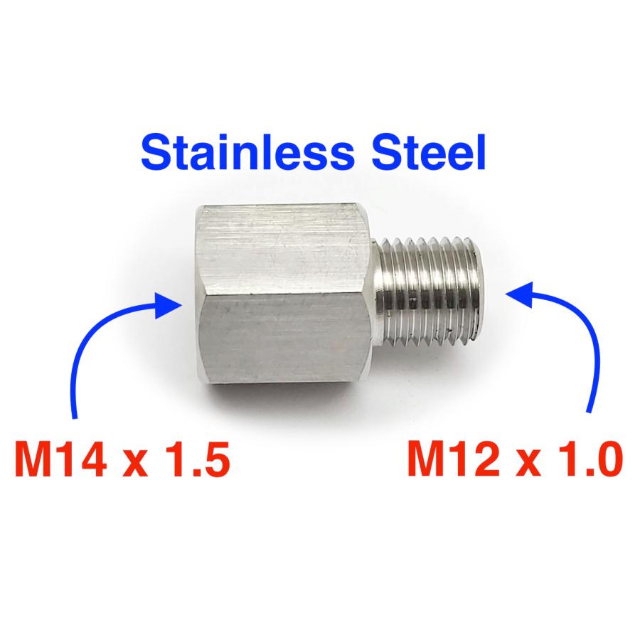 ステンレス センサー アダプター オス−メス変換コネクター メスM14P1.5ー オスM12 P1.0 HEX 18 : ftm6-1415-1210 : AUTOBAHN88ヤフーショップ ...