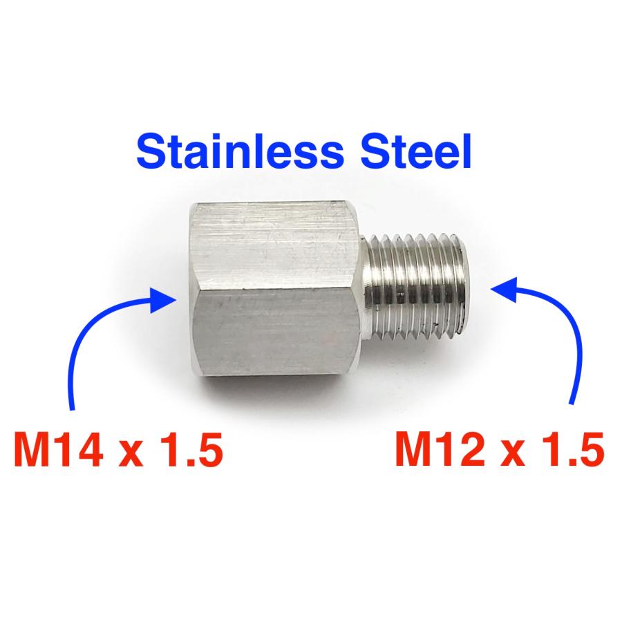 ステンレス センサー アダプター オス−メス変換コネクター メスM14P1.5ー オスM12 P1.5 HEX 18 : AUTOBAHN88ヤフーショップ - 通販 - Yahoo!ショッピング