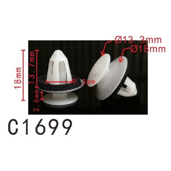 パネル (トリム) クリップ リベット 0069884378 メルセデス・ベンツ系 パネル用 PF-C1699 10個 , 納期4日程度 ...