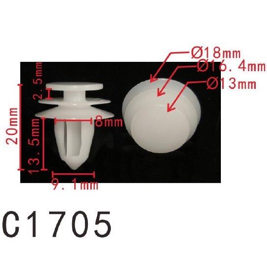 パネル (トリム) クリップ リベット 0155330001 日産系 トランク用 PF-C1705 10個 , 納期4日程度 ...