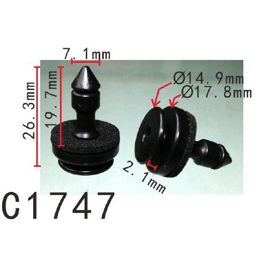 プッシュ リベット C2C14628 汎用 パネル用 PF-C1747 10個 , 納期4日程度 : AUTOBAHN88ヤフーショップ ...