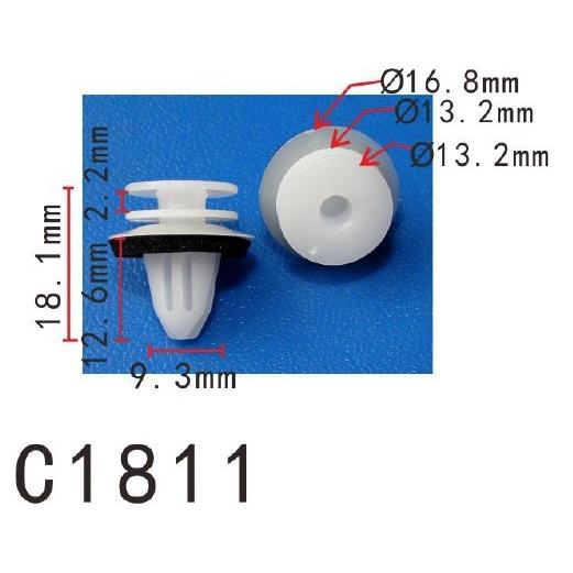 パネル (トリム) クリップ リベット A0009910198 メルセデス・ベンツ系 ドア用 PF-C1811 10個 , 納期4日程度 ...