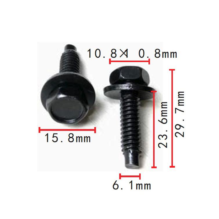 ヘックスヘッド 1/4"-20 X 1" SEMS W/ Dog Pt. CHRYSLERに適合 純正品番 :6025329 10個 ...