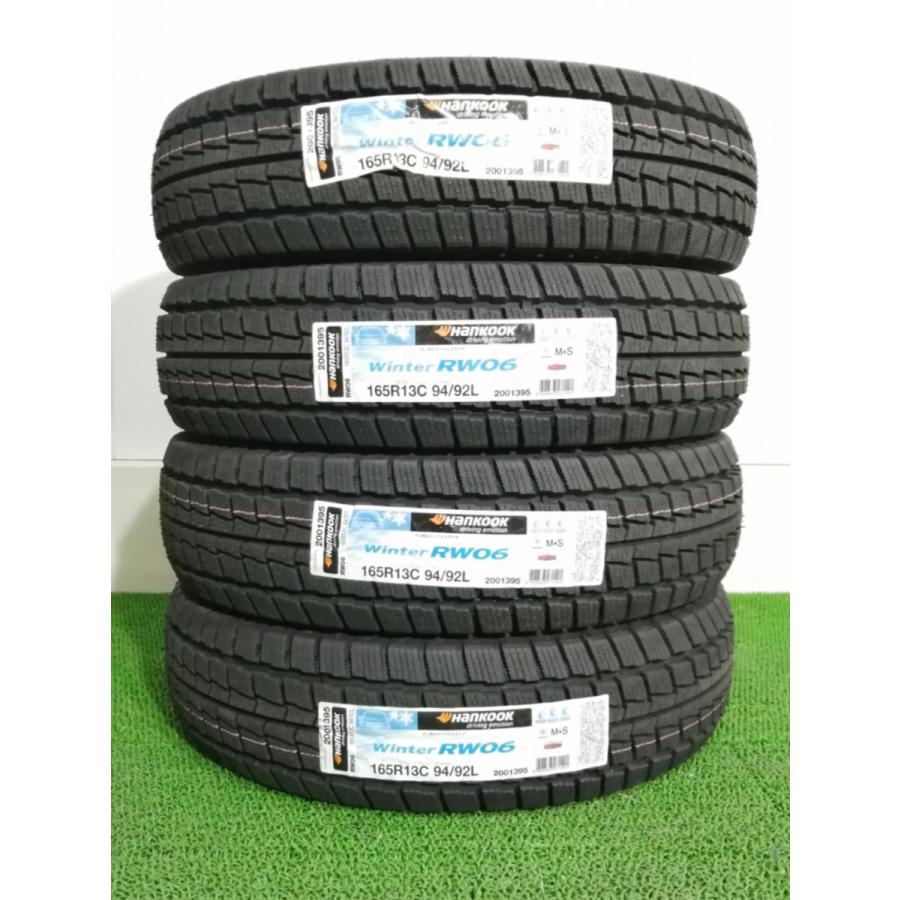 165R13 94/92L Hankook Winter RW06 新品 スタッドレスタイヤ 4本セット 2024年製 ※本州送料無料 165 ...