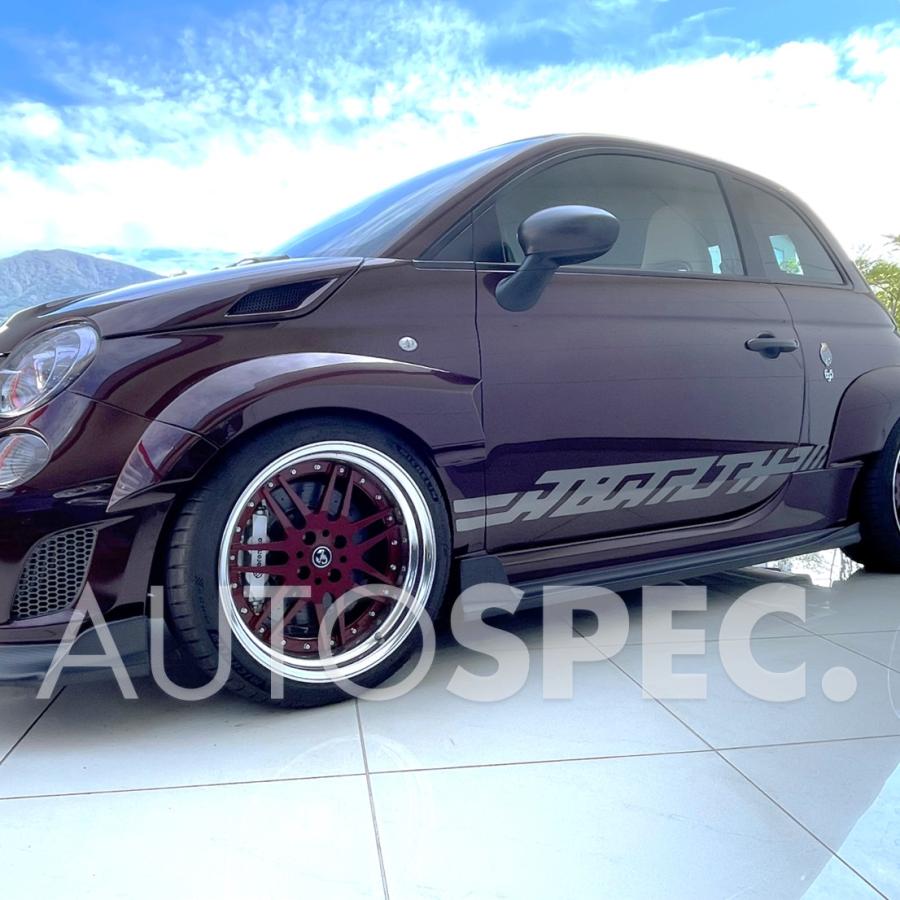 ABARTH 500 595 695 サイド デカール シルバー ワイド AUTOSPEC. オリジナル カスタム アバルト パーツ ステッカー ドレスアップ : ab384 ...