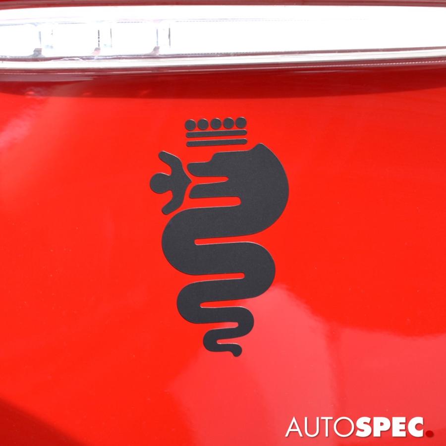 アルファロメオ（ALFA ROMEO） ビショーネ ステッカー マットブラック デカール biscione ミラノ クアドリ フォリオ 全国 ...