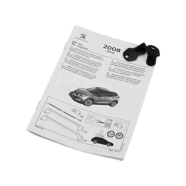 PEUGEOT プジョー 純正 ベースキャリアバー 現行 2008 e-2008 P24 ルーフバー ルーフキャリア 1635025580 ...