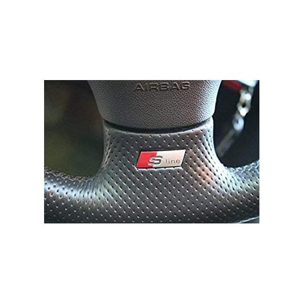 送料無料 アウディ 純正 A1 A2 A3 A4 A5 A6 A7 A8 Sライン ステアリングエンブレム ハンドル バッジ AUDI S ...