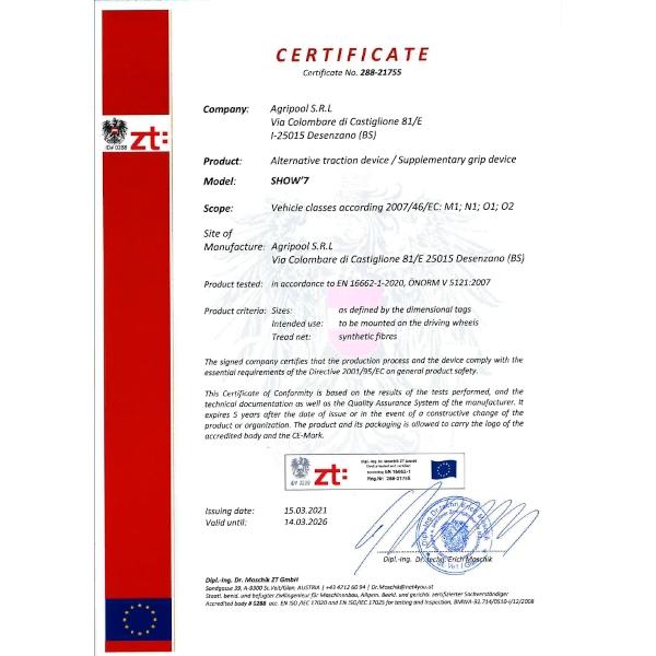 POLAIRE 正規品 スノーソックス S86 イタリア製 スノーチェーン Show'7 アウディ RS tronGT / ZAA-FWEBGE タイヤサイズ： 245/45R20 ...