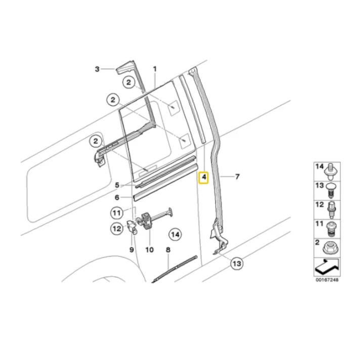 BMW MINI 純正 ミニ クーパー ミニ クラブマン R55 クラブドア B1 ピラーカバー 51137167236 : bm03miac ...