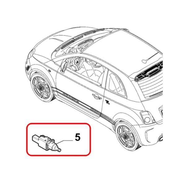 フィアット 純正 ブレーキランプスイッチ FIAT 500 500C アバルト ABARTH 595 695 312型 チンクエチェント ...