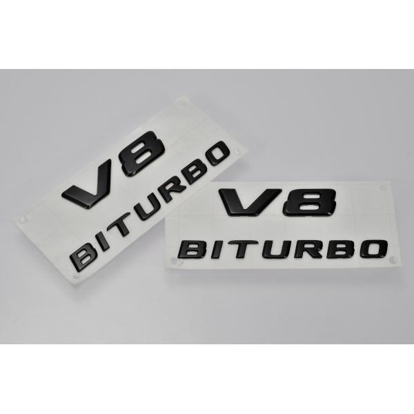 メルセデスベンツ純正 W463A AMGナイトパッケージ V8BITURBO サイドエンブレム ブラック 2個セット G350d G400d ...