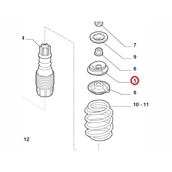 フィアット 純正 フロントショックアッパーマウント FIAT 500 500C 312型 0.9L 1.2L 1.4L ストラット 左右セット ...