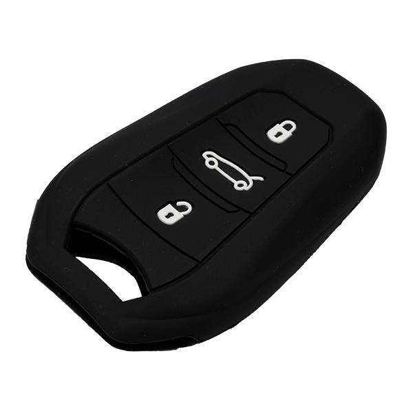 DS DS7 クロスバック シリコンキーカバー 2個セット ブラック ロゴの見えるオープンタイプ キーレス リモコンカバー キーケース ...