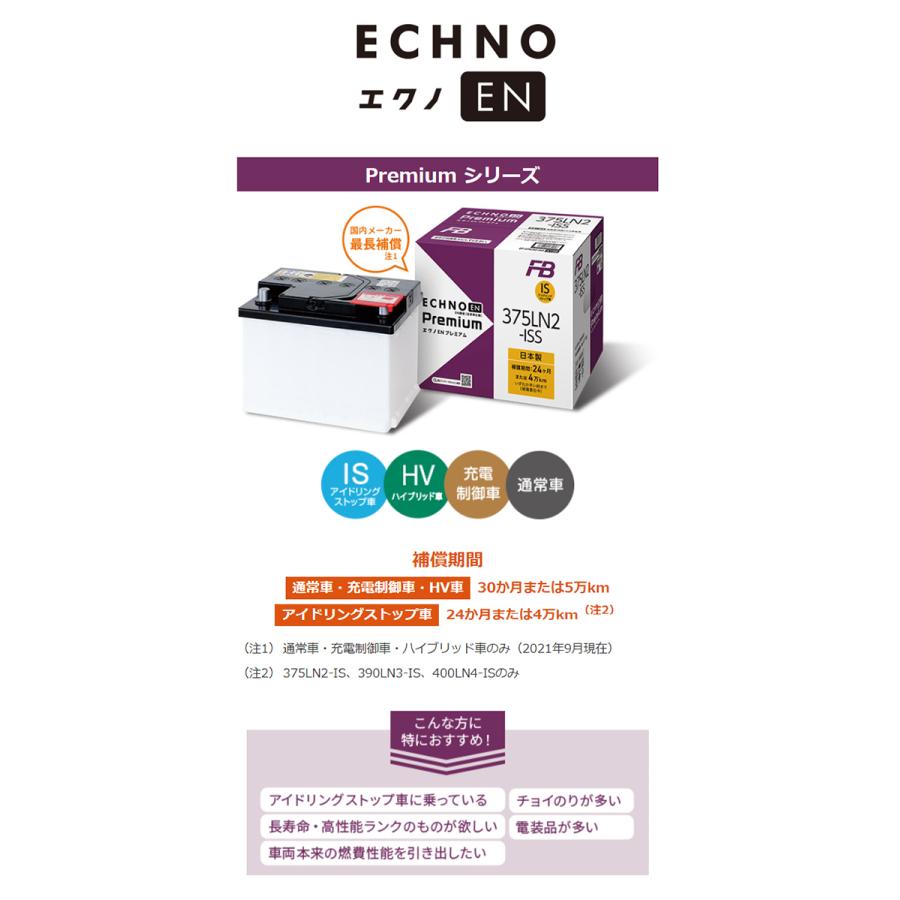 【返品交換不可】EP-375LN2-IS ECHNO Premiumシリーズ バッテリー 古河電池 アイドリングストップ・HV・充電制御車対応 ...
