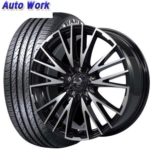 新品 マルカサービス Euro Stream SUV45 ブラックポリッシュ 7J-17 +50 5H 114 WANLI H220 215/55R17 4本セット タイヤ+ホイール ...