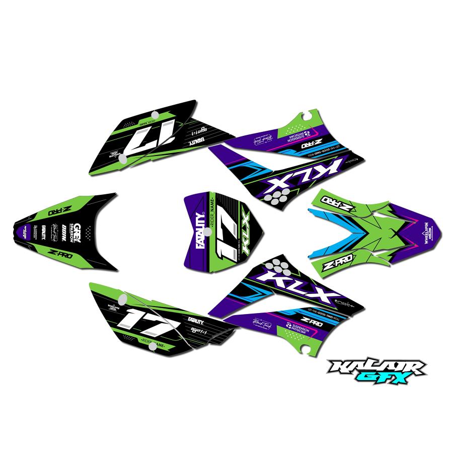 Kalair GFX Graphics Kit for Kawasaki KLX 110, KLX 110 R/RL (2010-2023年 ...