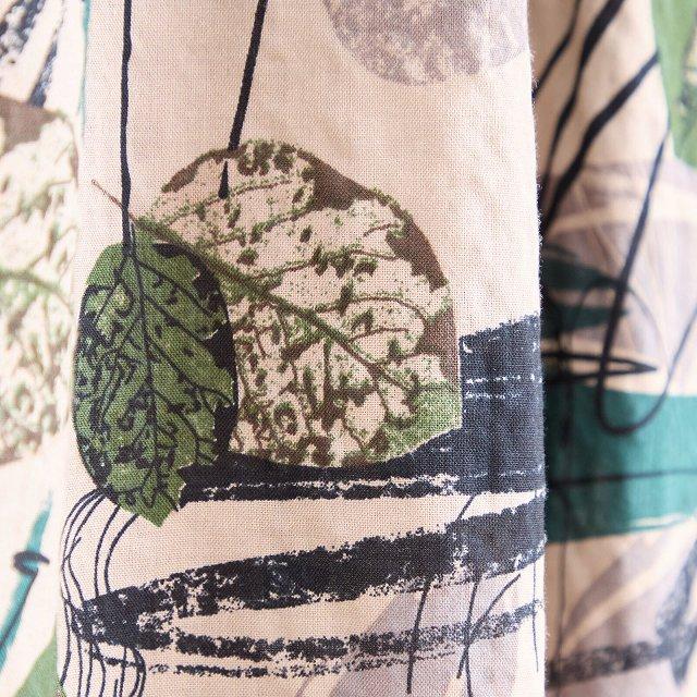 TRUBE ワンピース 半袖 サマー プリント Vネック 綿100％ レディース チュニック 膝丈 春 夏 M L カジュアル グリーン 通勤 普段着 旅行 ワンピース318 N82-111A ...