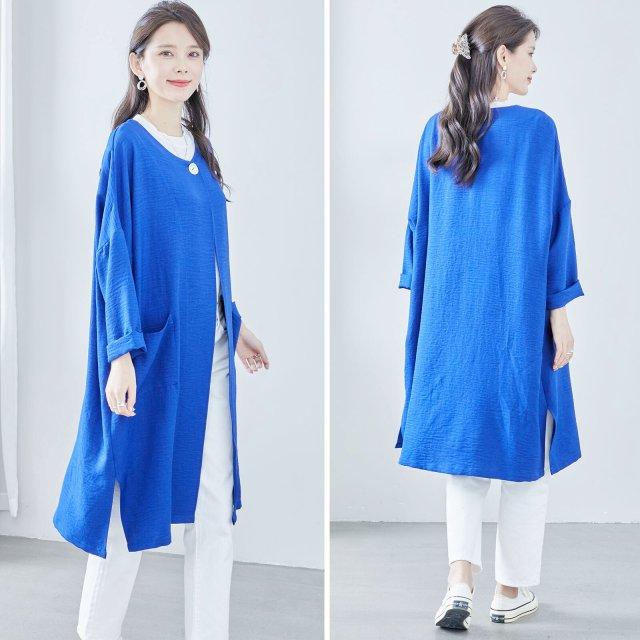 TRUBE ジャケット ワンボタン ノーカラー ロングジャケットアウター 羽織り 通勤 春 夏 M L 紺 黒 30代 40代 50代 即納 チュニック297 C02-191 : ドレス大好き ...