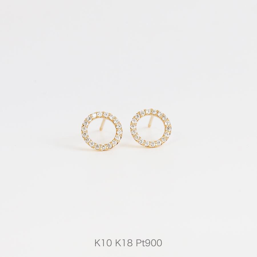 Avaron ダイヤモンド サークル ピアス レディース K10 K18 Pt900 Avaron ダイヤモンド サークル ピアス レディース K10 K18 Pt900
