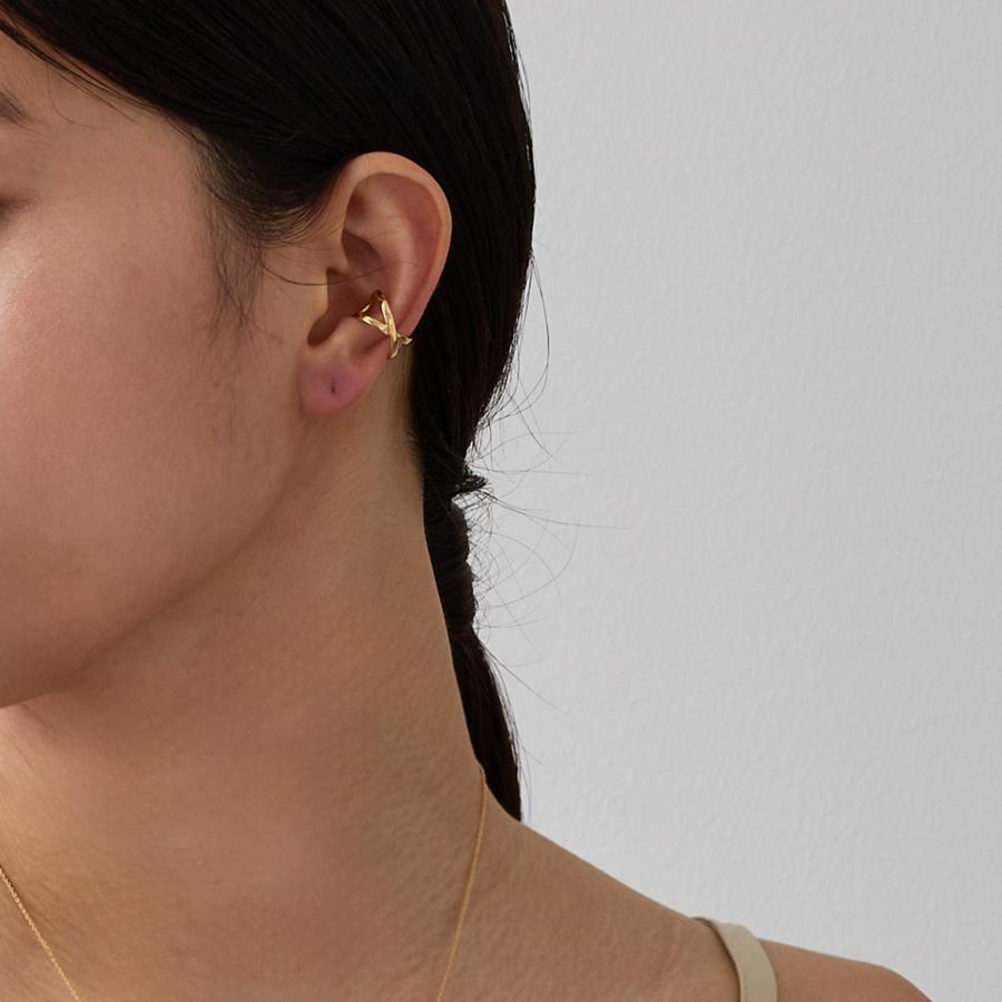 Avaron クロス モチーフ イヤーカフ ゴールド K10 K18 Pt900 地金 レディース 片耳 ギフト プレゼント CROSS Ear Cuff : AVARON - 通販 ...