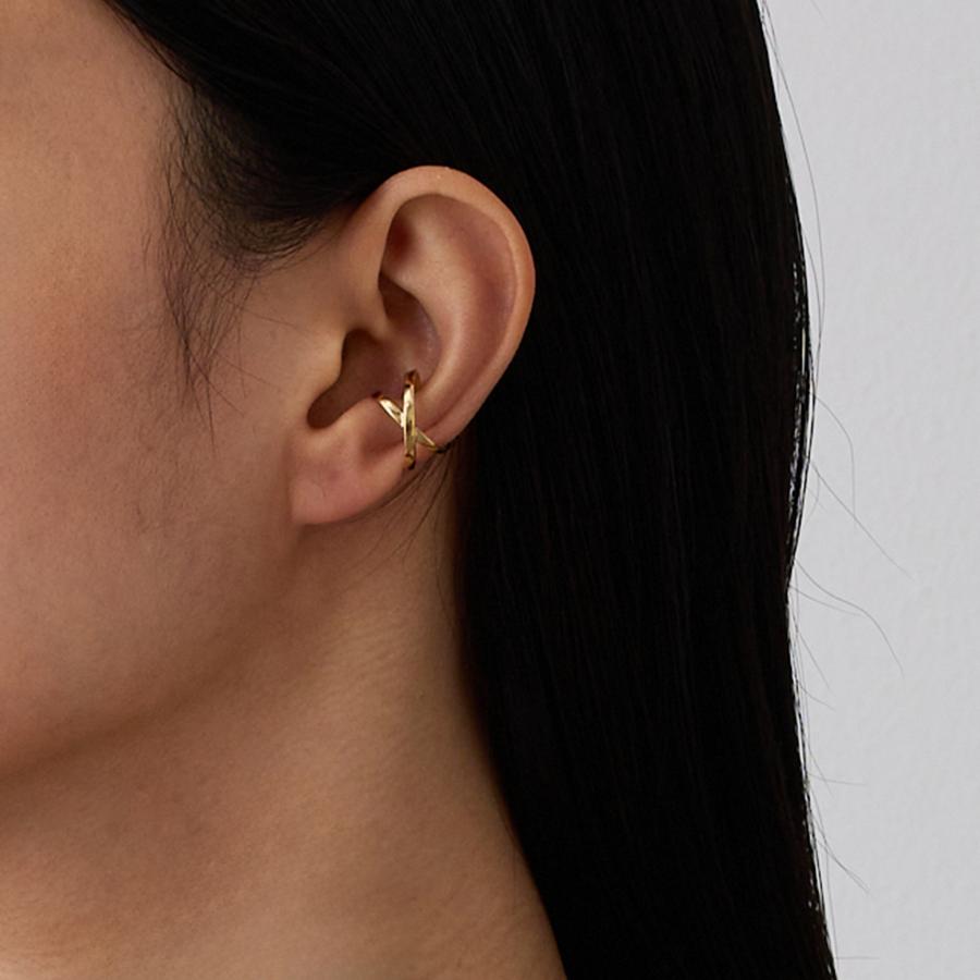 Avaron クロス モチーフ イヤーカフ ゴールド K10 K18 Pt900 地金 レディース 片耳 ギフト プレゼント CROSS Ear Cuff : AVARON - 通販 ...